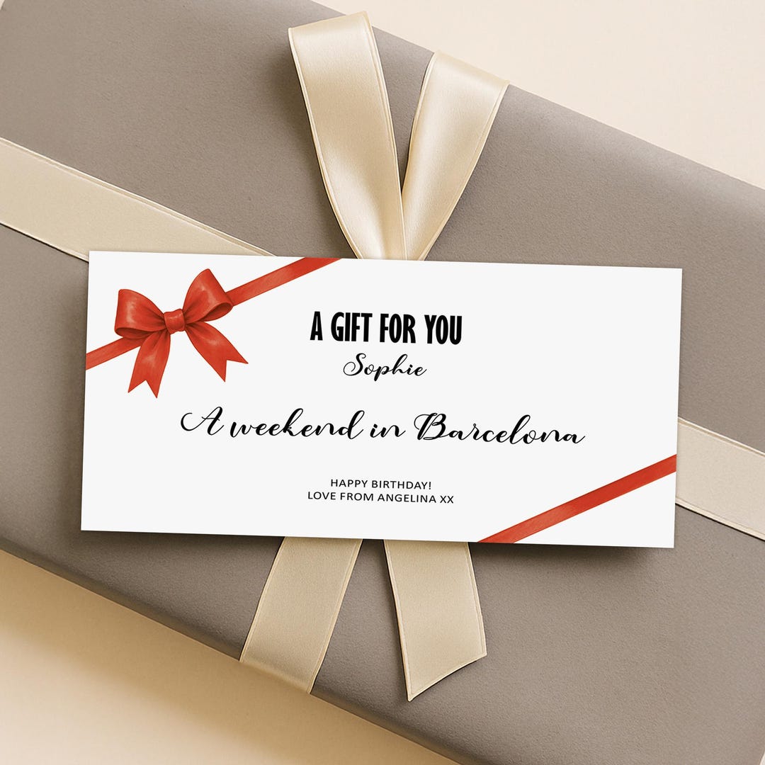 Personalized Gift Voucher Ticket Surprise Reveal Custom Gift Card for ...