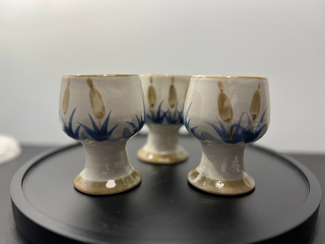 3-piece Set Stoneware Goblets - Etsy