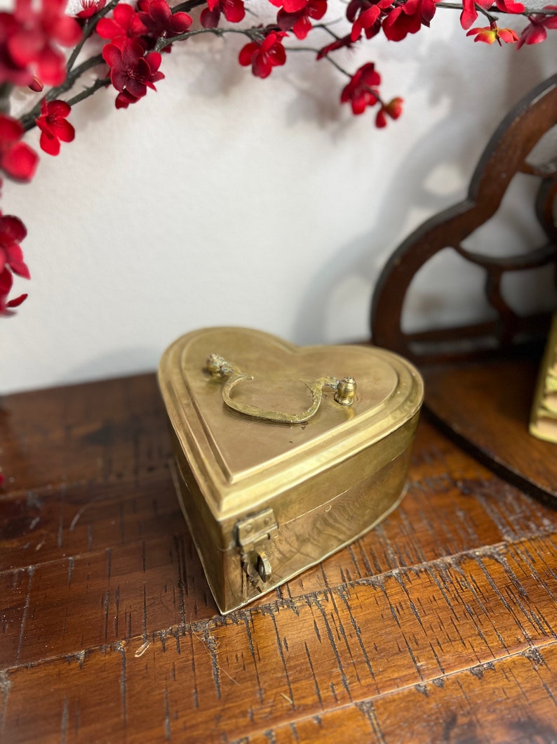Brass Heart-shaped Trinket Box - Etsy