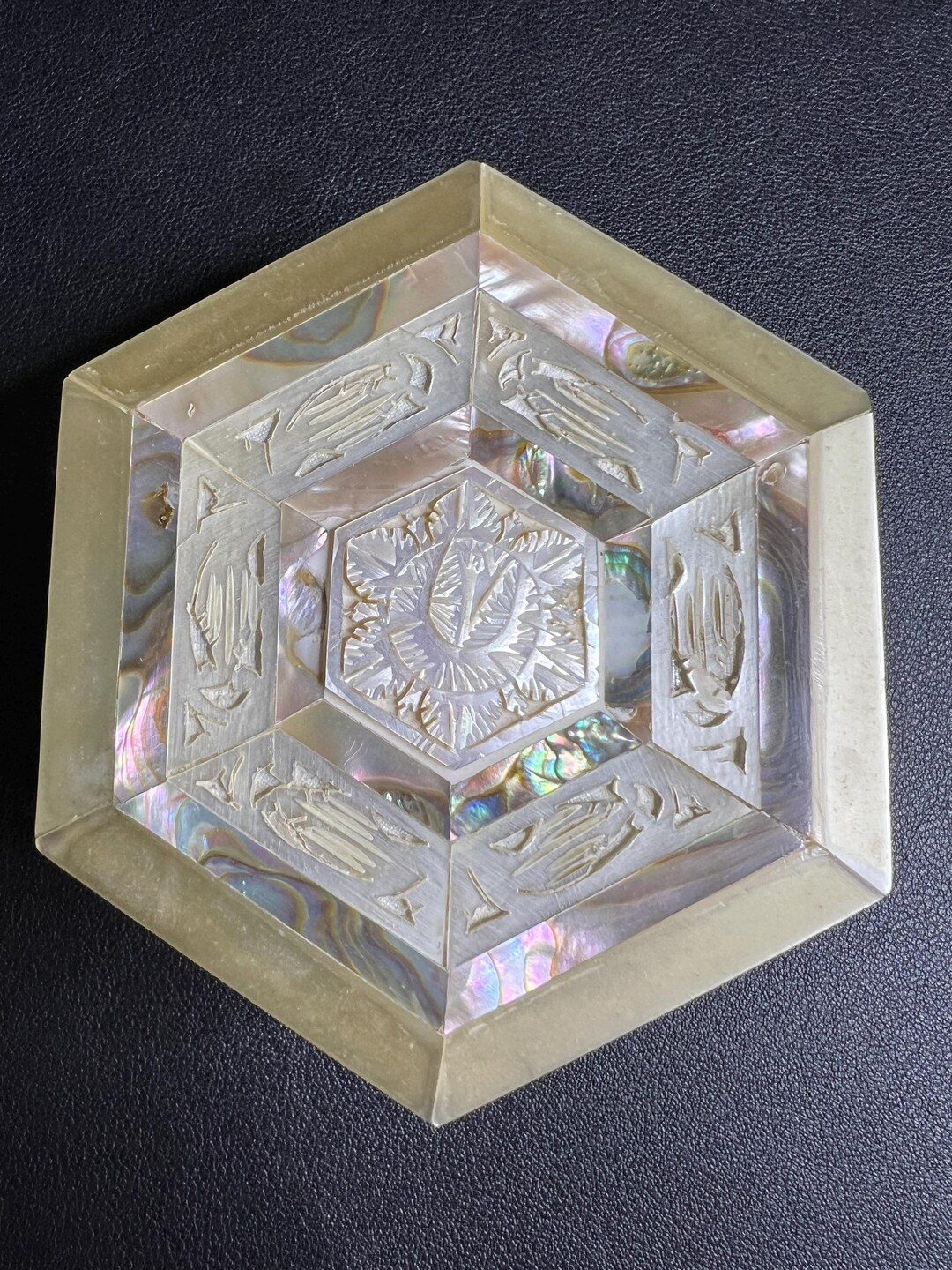 Mother of Pearl Inlay Hexagon-shape Trinket Jewelry Box Hinged Lid - Etsy