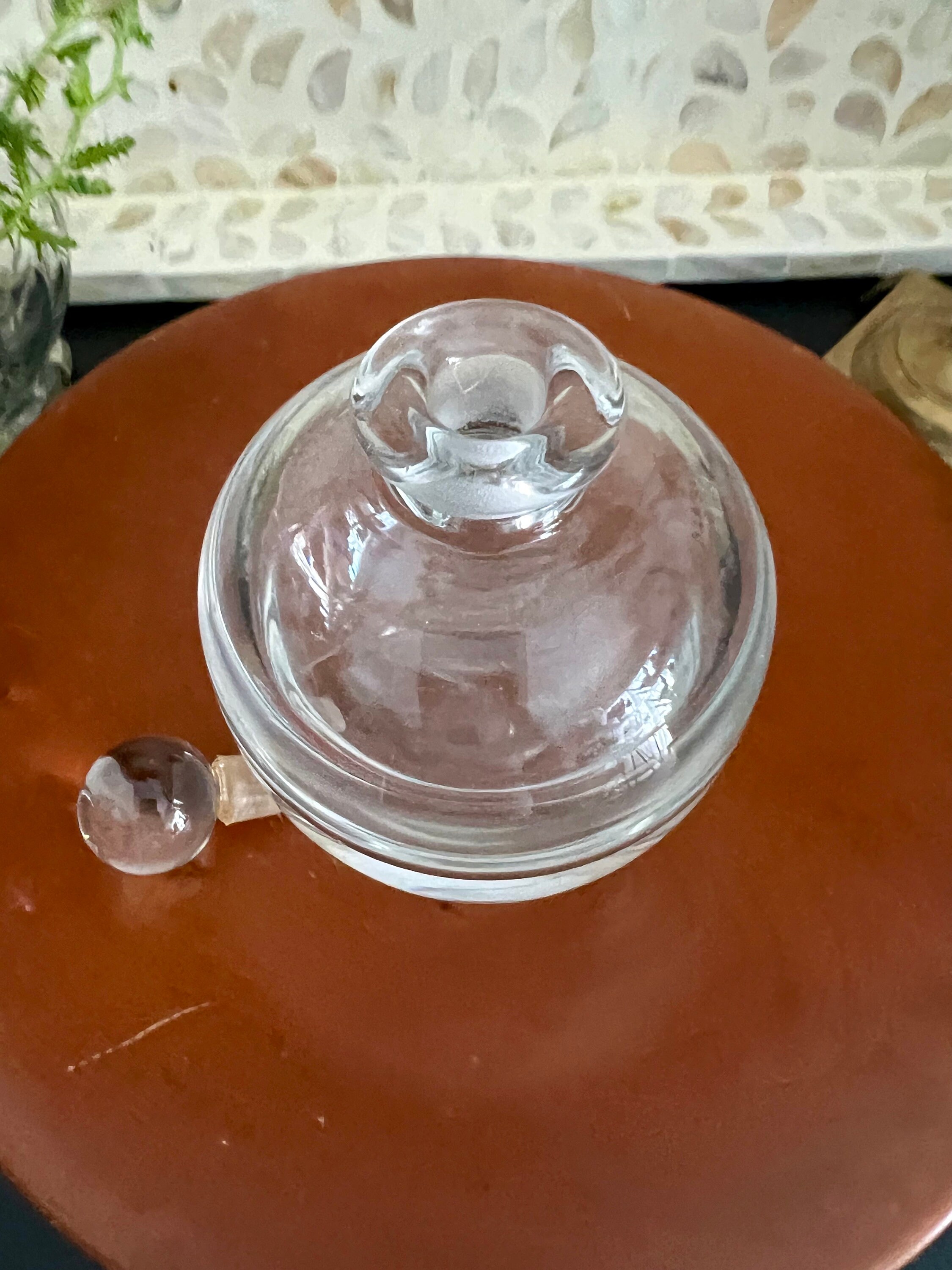 Handblown Clear Glass Pot-belly Bubble Bottle With Bubble Dauber - Etsy