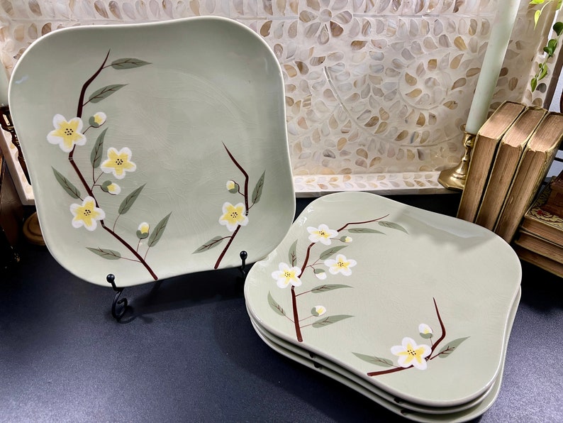 4-pc Set 10 Vintage Weilware Blossom Caledon Square Dinner Plate - Etsy