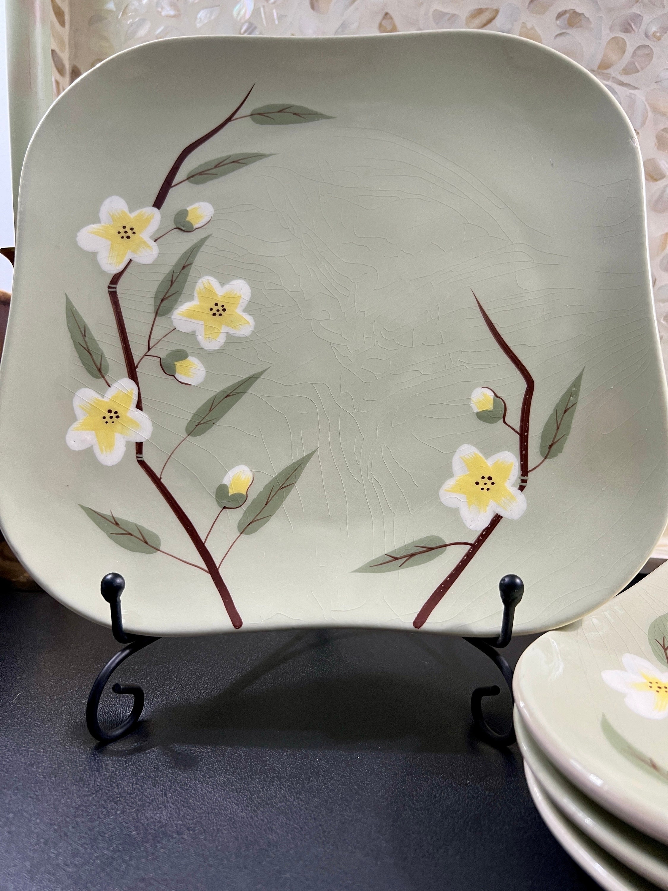 4-pc Set 10” Vintage Weilware Blossom Caledon Square Dinner Plate - Etsy