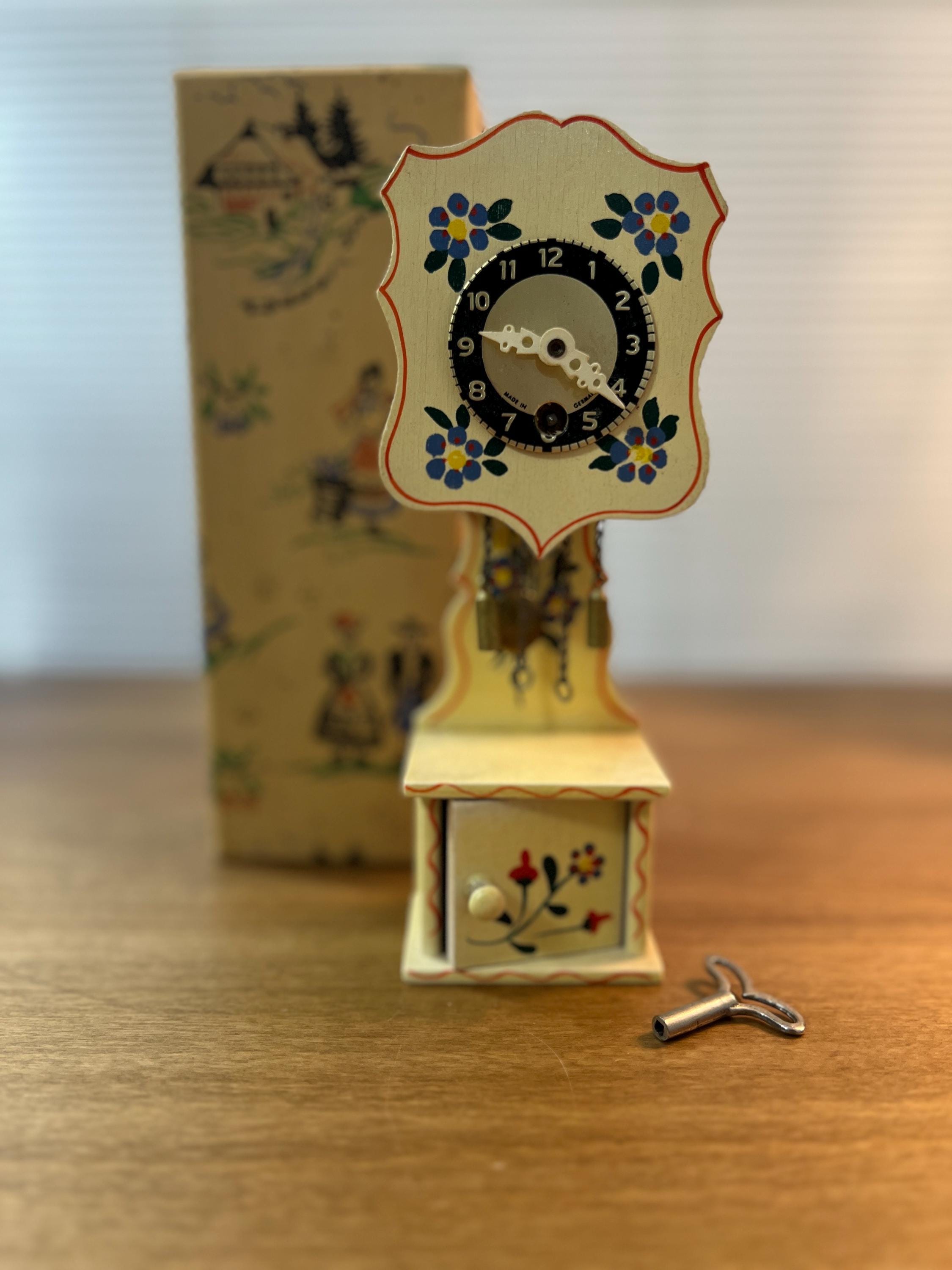 Mini Wooden German Grandfather Clock Figurine 7.75H - Etsy