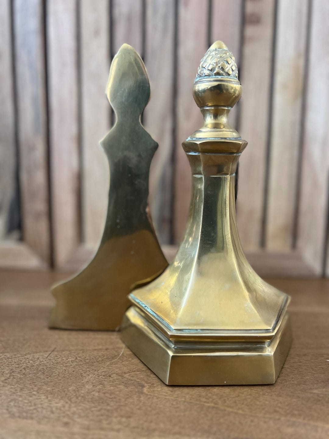Heavy Solid Brass Bookends With Pinecone Final From Decorative Crafts ...