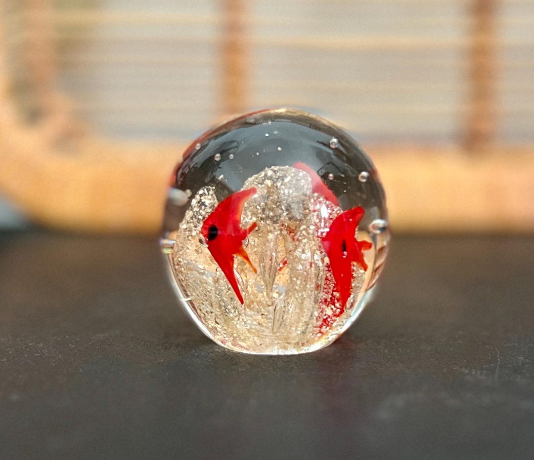 Handblown Glass Fish Paperweight by Dynasty Gallery Heirloom ...