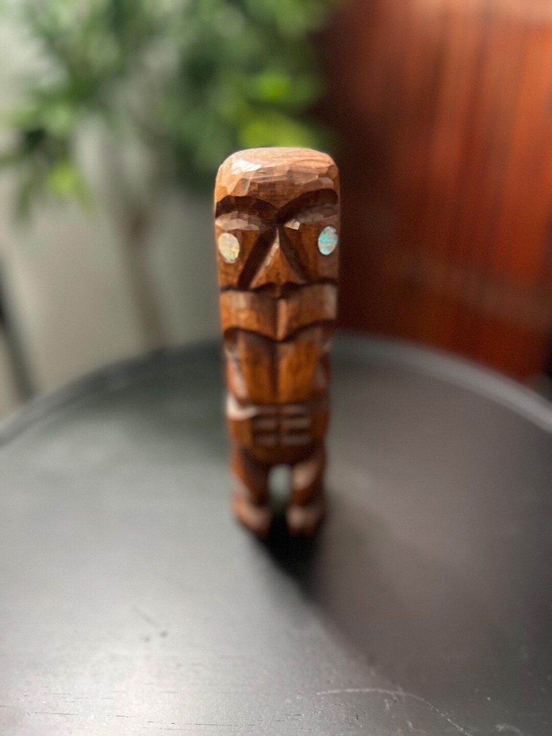 Vintage Handcarved 6”H Pacific Islander Tiki With Shell Inlay Eyes - Etsy