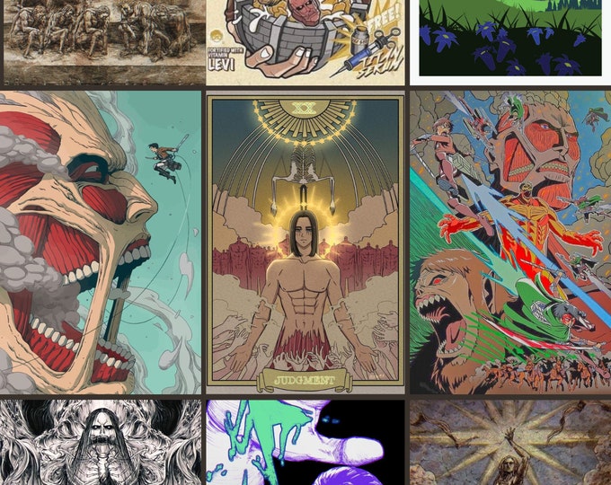 20 Posters / Collage Kit SNK Attack on Titan Aesthetic, Vintage Wall ...