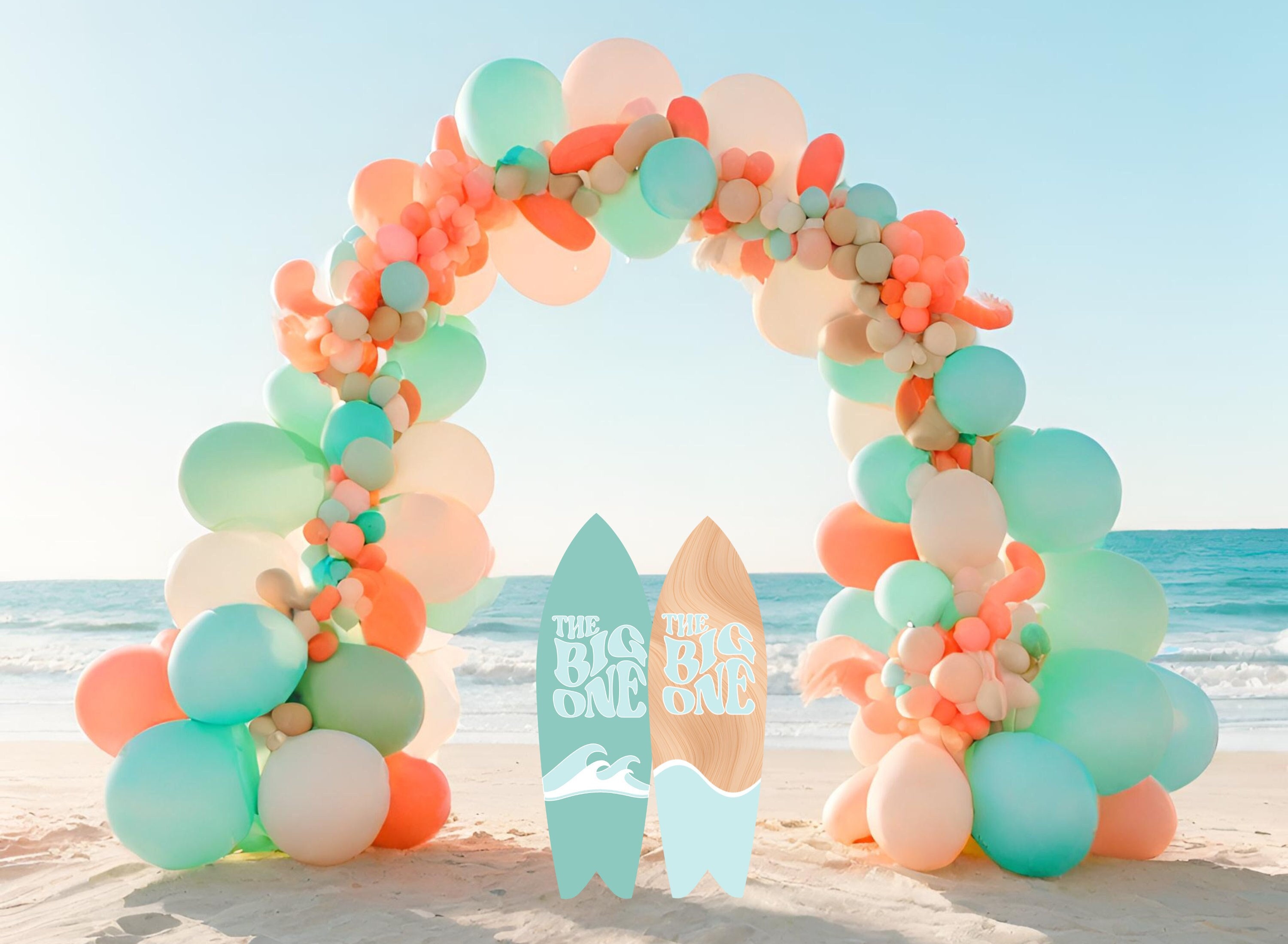 Surfboard Cutout, the Big One, Surfboard Backdrop, Beach Party ...