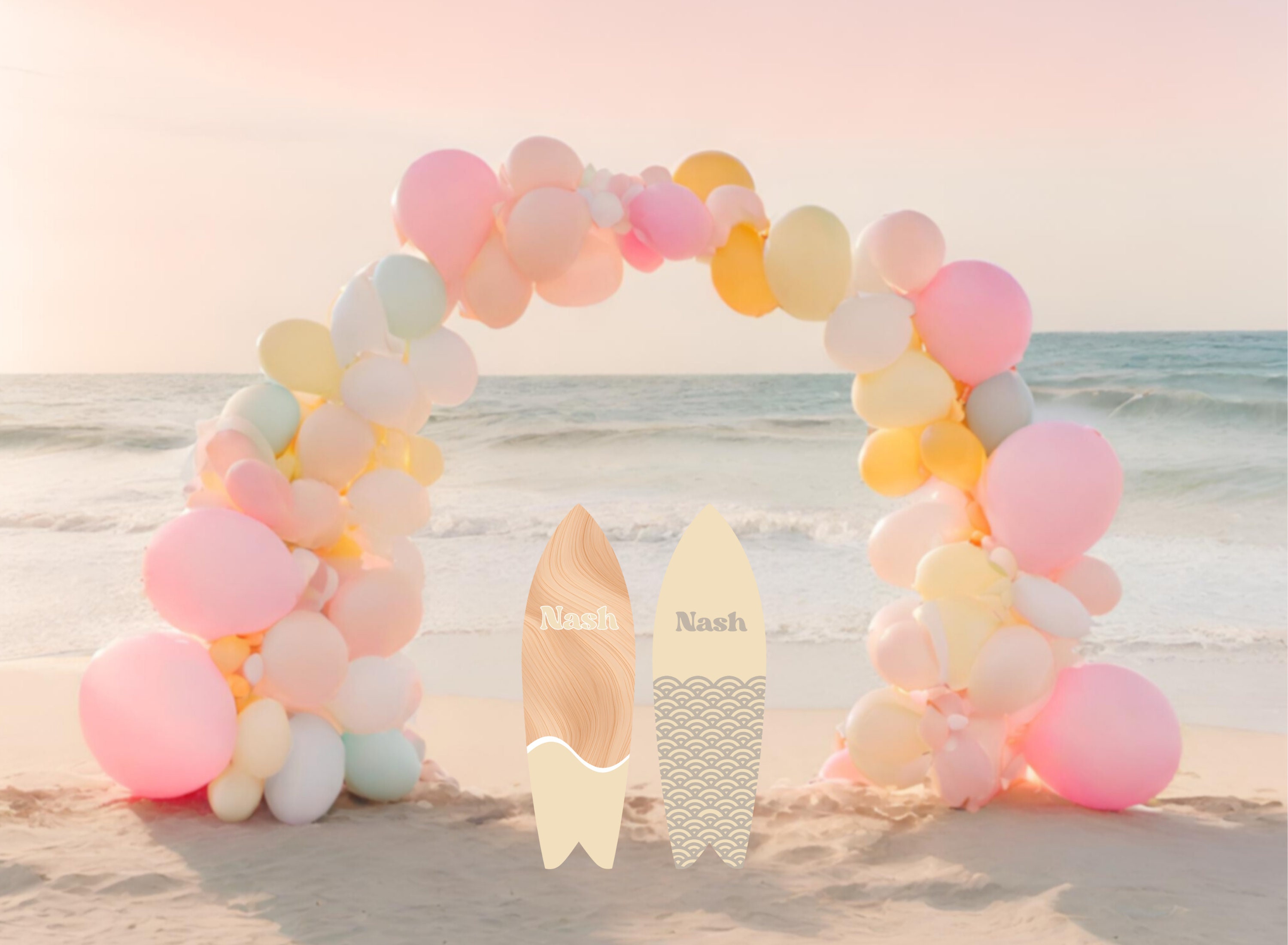 Surfboard Cutout, Personalized, Surfboard Backdrop, Birthday Surfboard ...