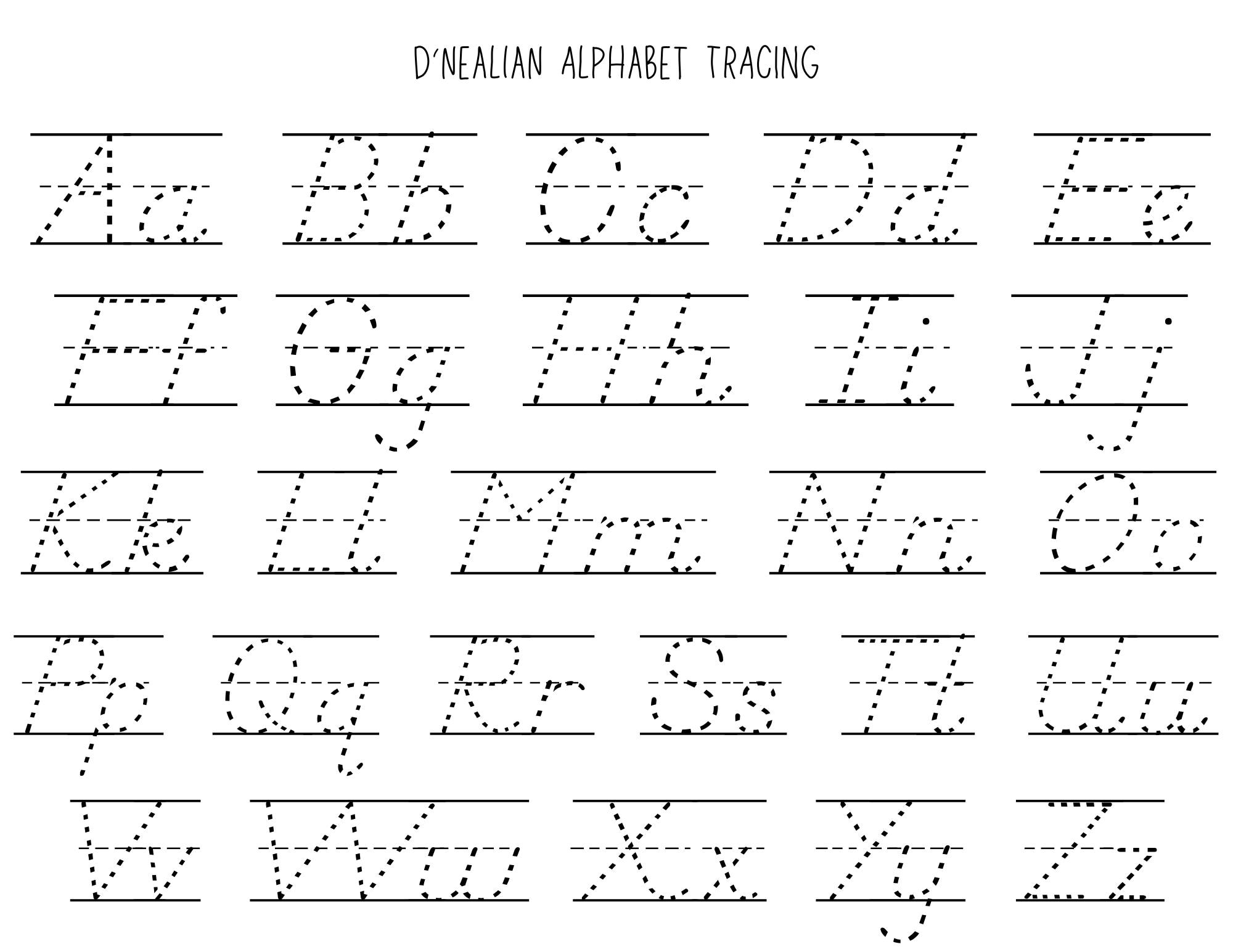 D'nealian Alphabet & Tracing Guide - Etsy