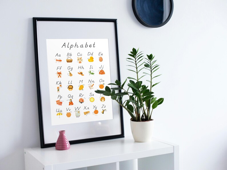 D'nealian Alphabet Poster | Handwriting Learning, Abcs Wall Art - Etsy