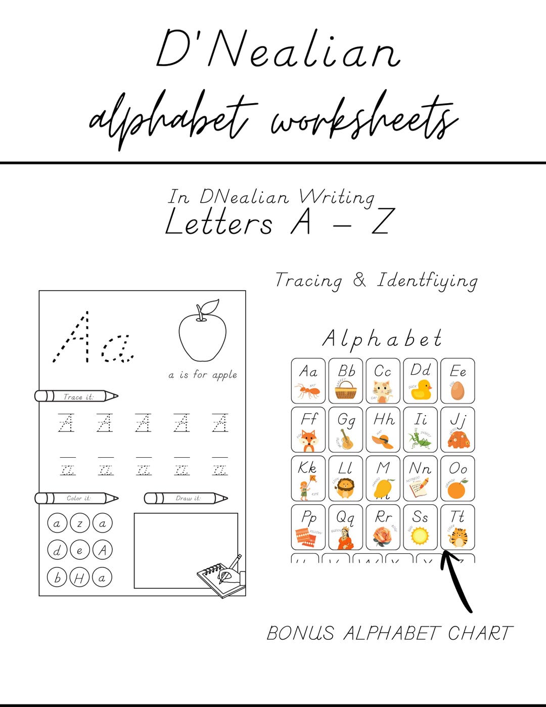 D’nealian Handwriting Alphabet Worksheets | Uppercase & Lowercase ...