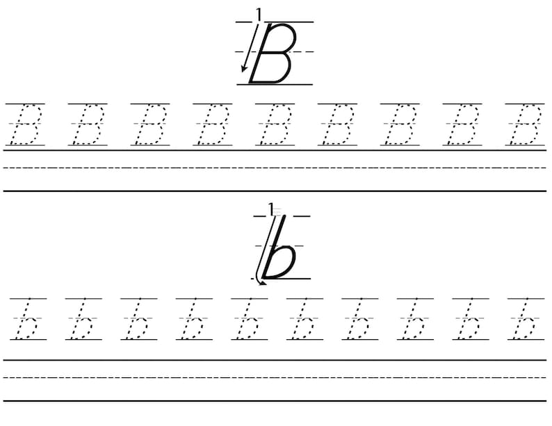 D'nealian Handwriting Tracing- an Alphabet Tracing Guide - Etsy