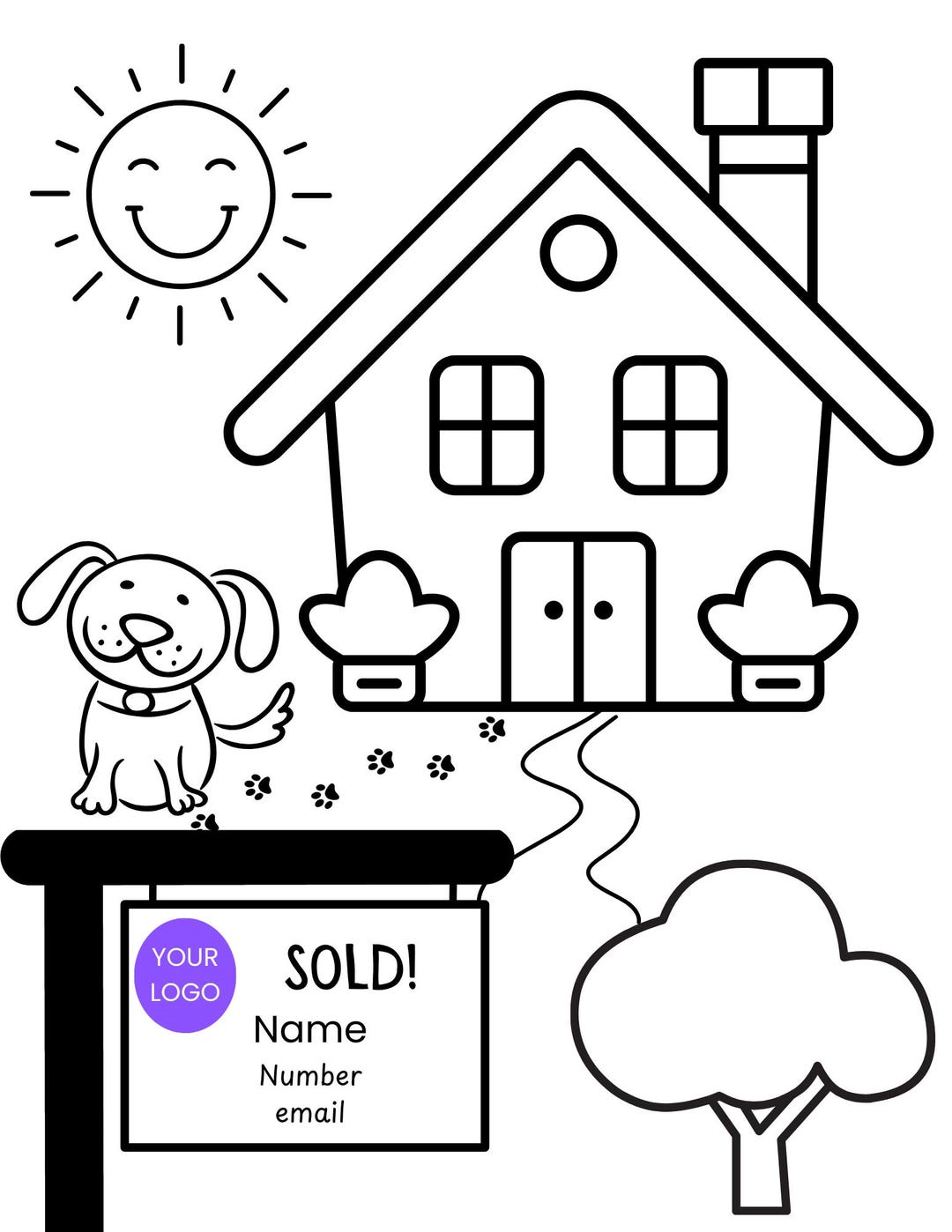 Coloring Page - Realtor and Real Estate Agents Marketing Tool, Child ...