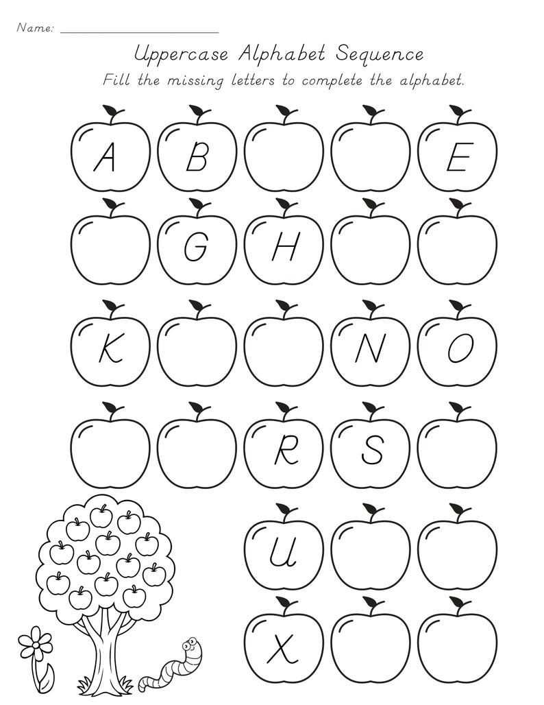 D'nealian Alphabet Worksheet - Sequencing Alphabet, D'nealian ...