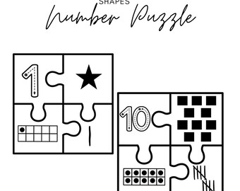 Construction Number Puzzle - Learning Numbers 1-10 - Etsy