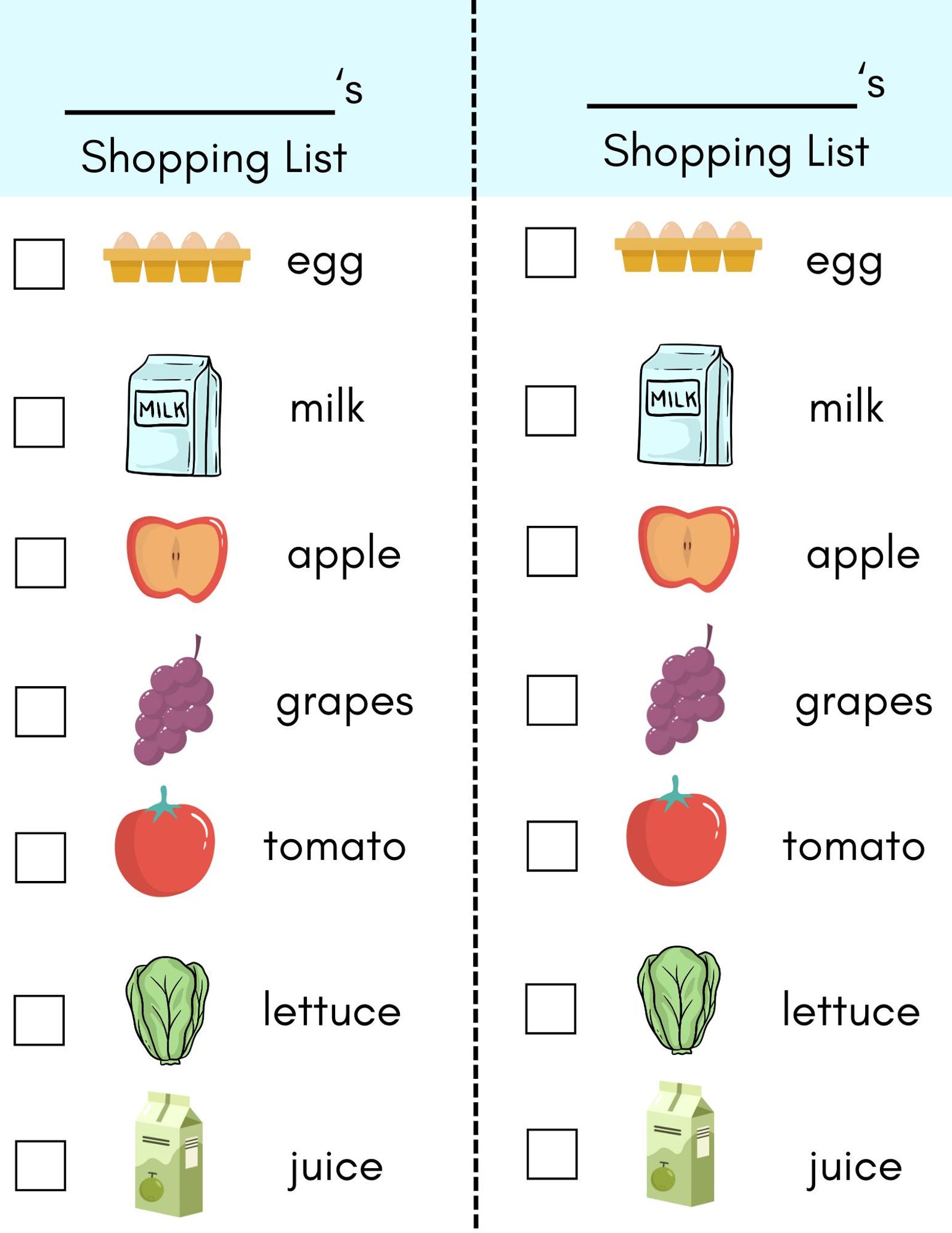 Customizable Kids Shopping List - Etsy