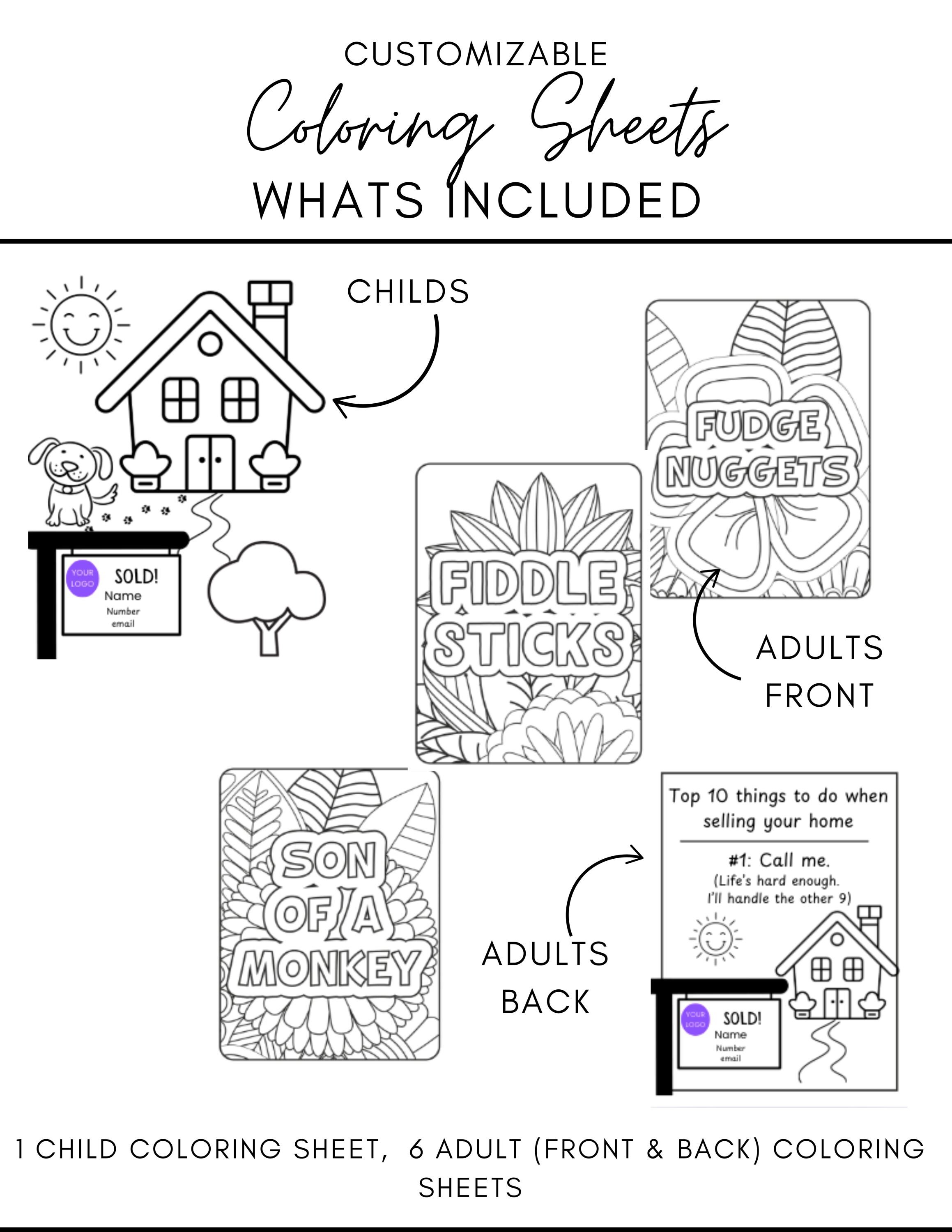 Coloring Page - Realtor and Real Estate Agents Marketing Tool, Child ...