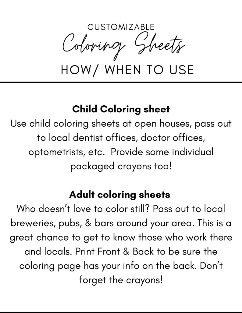 Coloring Page - Realtor and Real Estate Agents Marketing Tool, Child ...