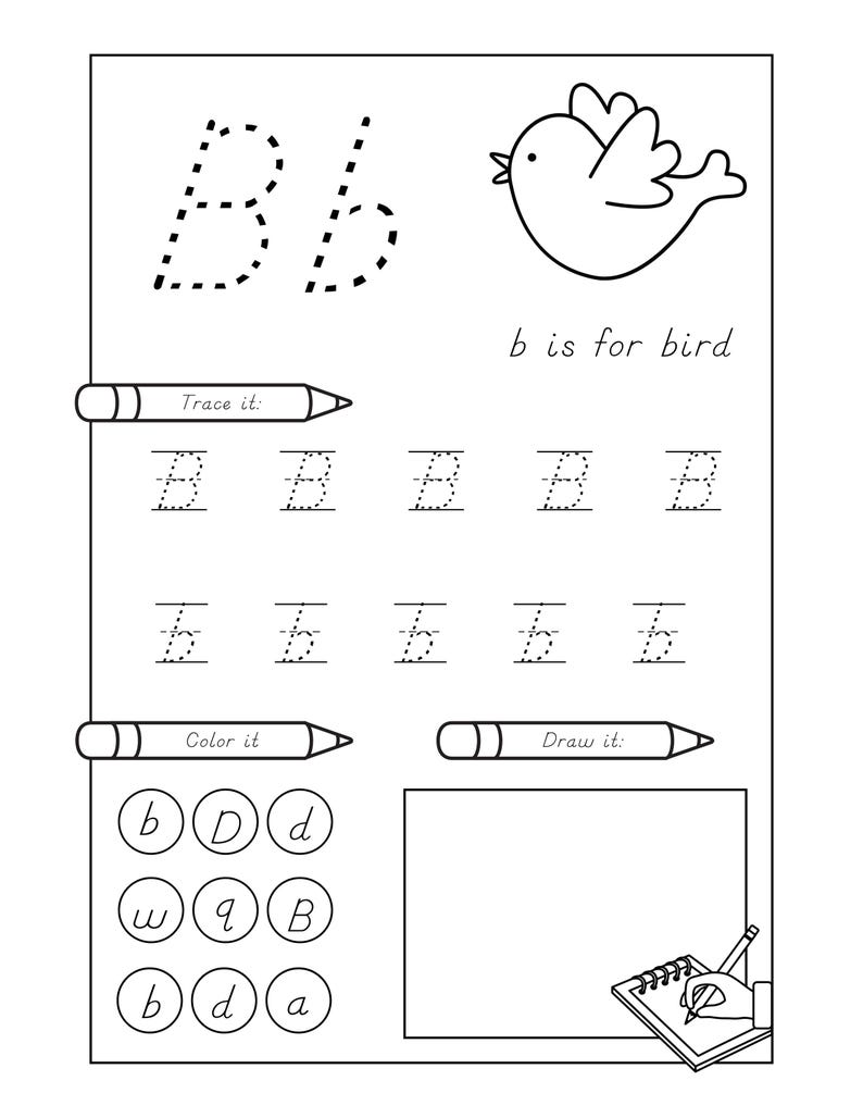 D’nealian Handwriting Alphabet Worksheets | Uppercase & Lowercase ...