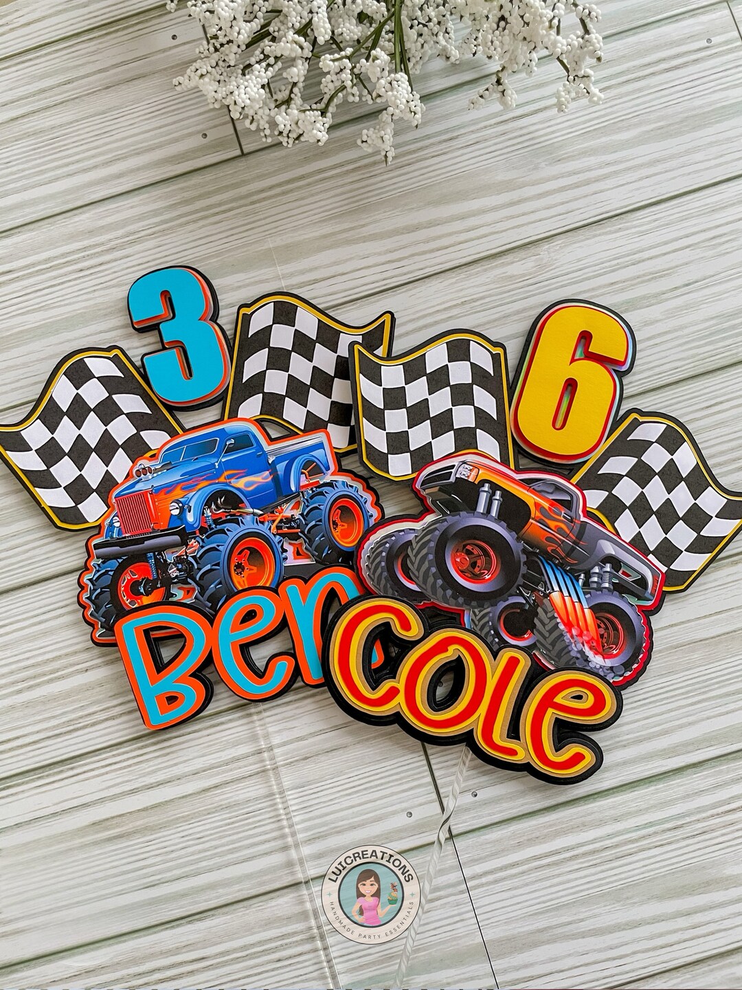 Monster Truck Cake Topper, Truck Theme Party Topper, Custom Monster ...