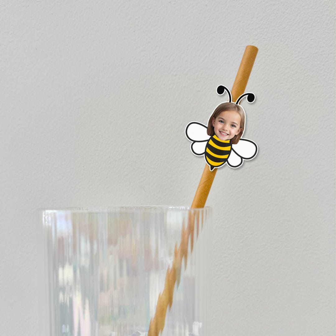 Bumble Bee Straw Toppers, Personalized Bumble Bee Straw Toppers, Bumble ...