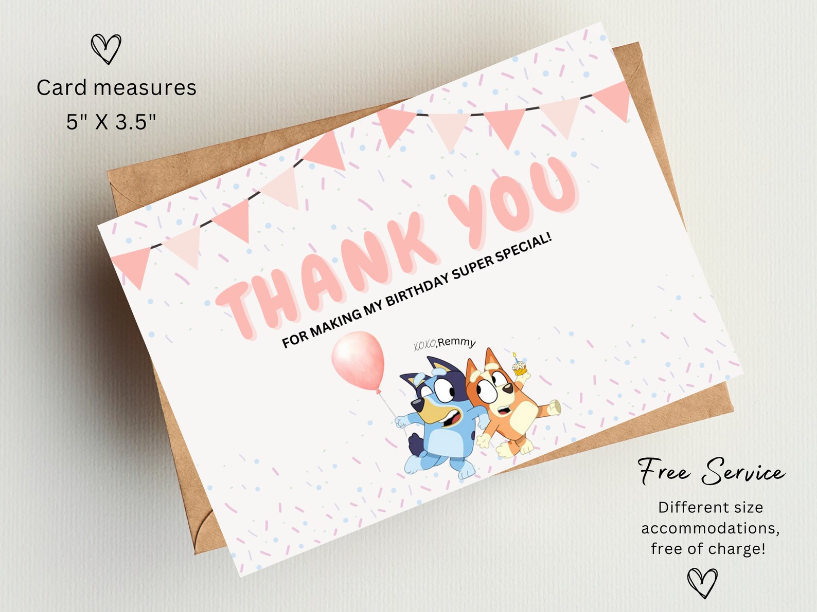 Bluey Birthday Thank You Card, Bluey Thank You Card, Bluey Party, Bluey ...