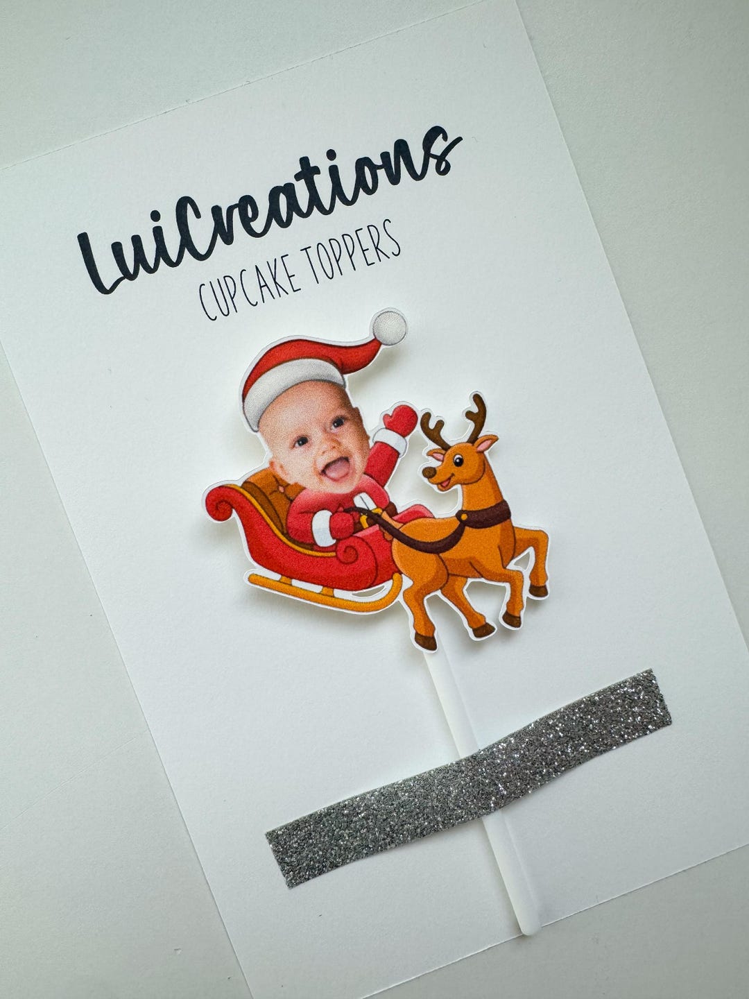Christmas Santa Claus Cupcake Topper Personalized Santa Face Cupcake ...