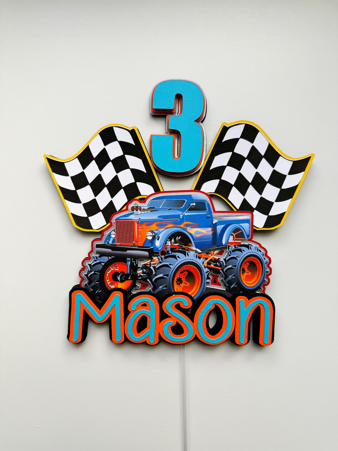Monster Truck Cake Topper, Truck Theme Party Topper, Custom Monster ...