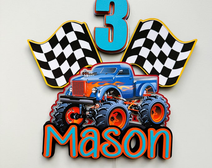 Monster Truck Cake Topper, Truck Theme Party Topper, Custom Monster ...