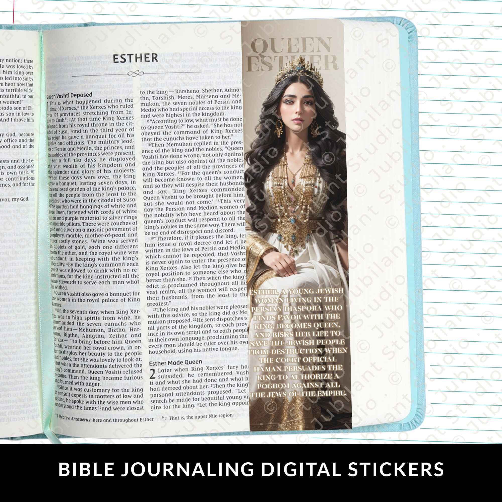 Queen Esther Bible Journaling Printable Sticker Journal - Etsy