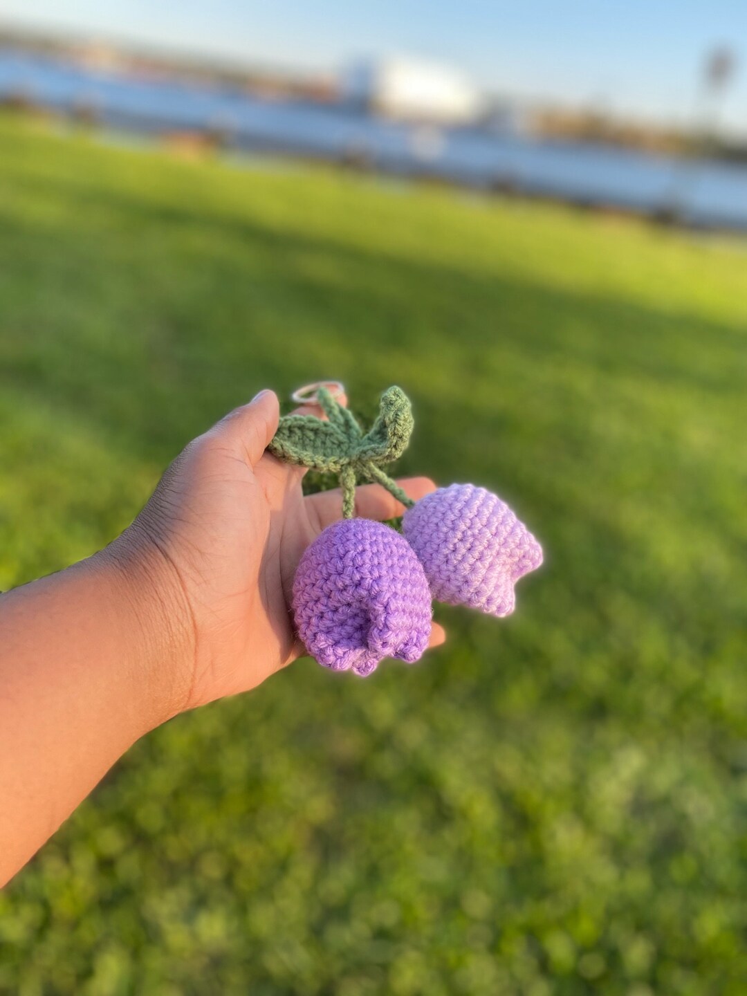 Tulip Crochet Keyring-customizable Gift-gift for Her-crochet Keychain ...