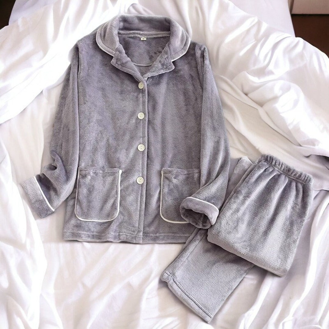 Fluffy Soft Cotton Pajama Set Unisex Comfort Loungewear Dark - Etsy