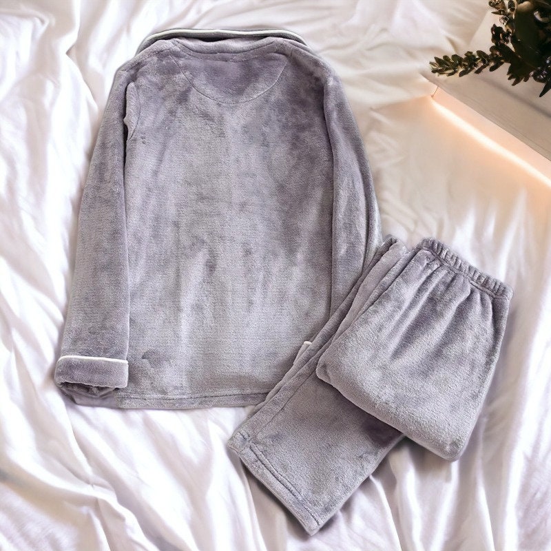 Fluffy Soft Cotton Pajama Set Unisex Comfort Loungewear Dark - Etsy