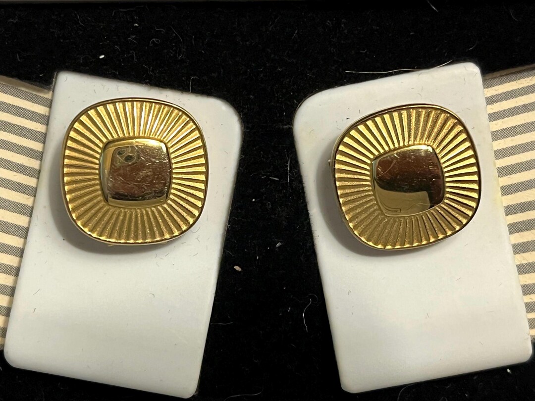 Vintage Gold Tone Round” Button Links “cuff Links With Original Box - Etsy