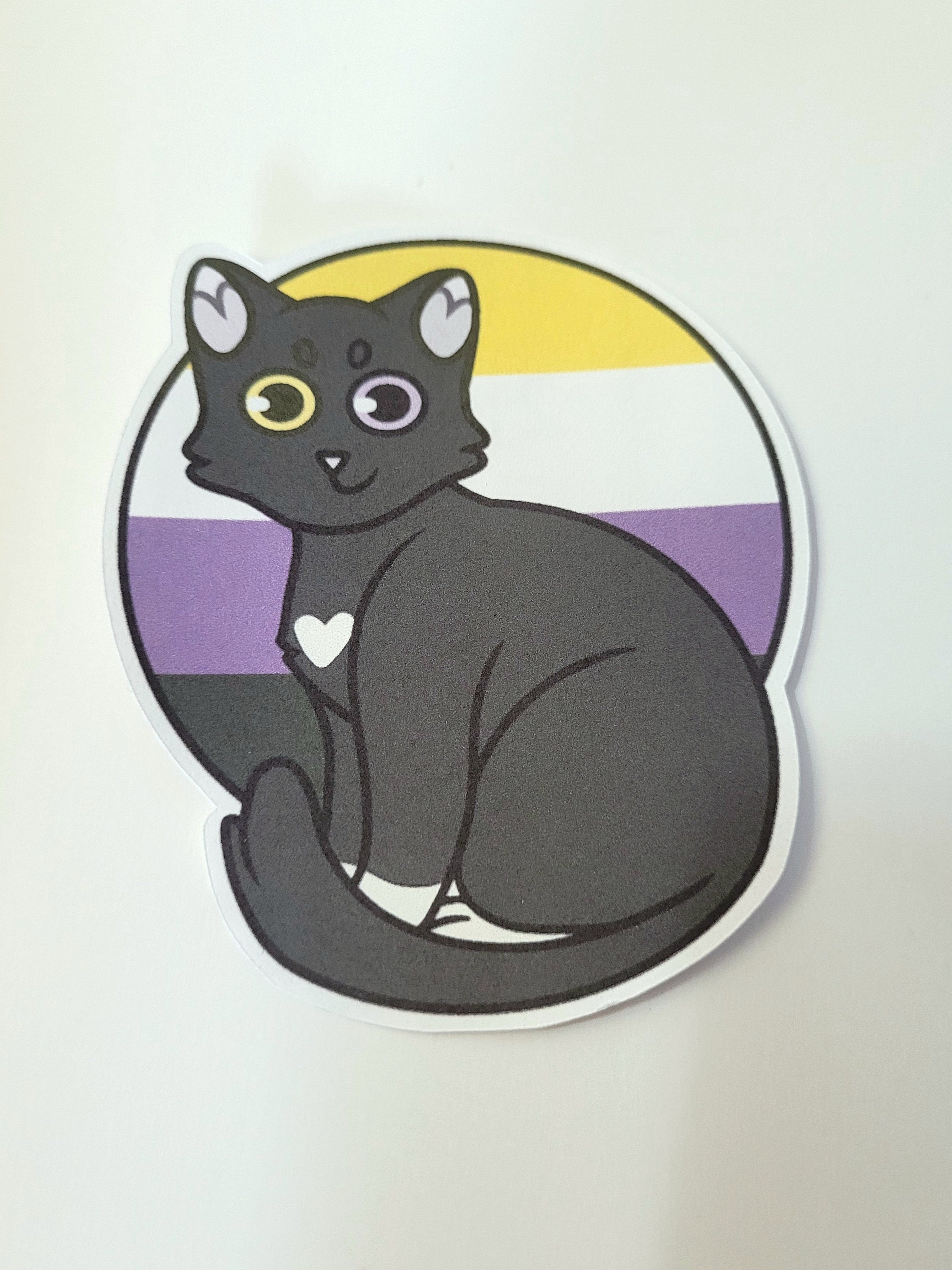 Cute LGBTQ Queer Cat Sticker L Pride Cat Sticker L Gay - Etsy