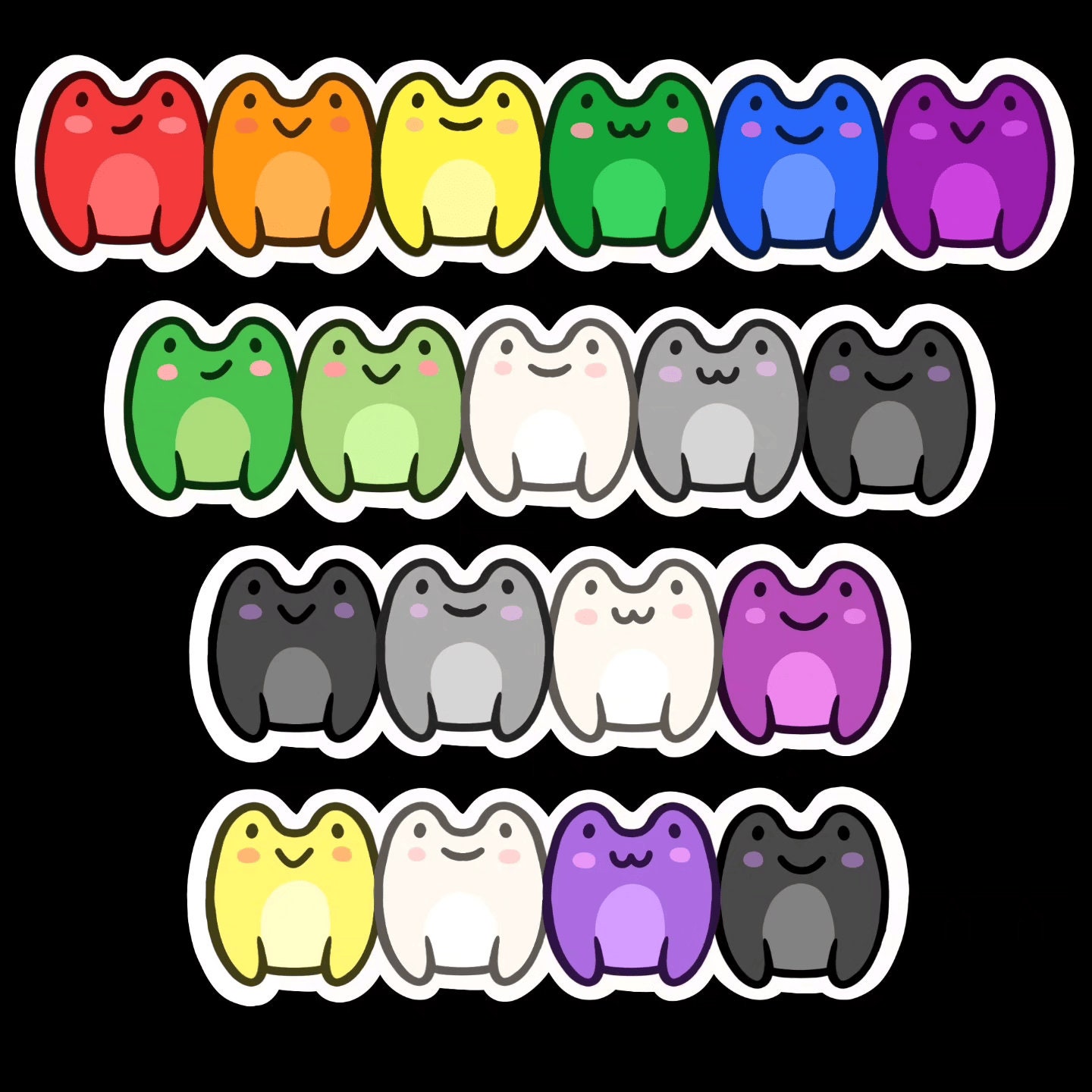 Cute LGBTQ+ Pride Frog Sticker - Etsy
