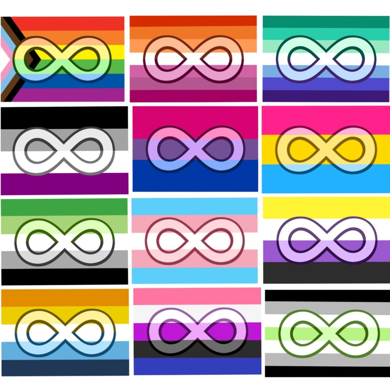 Pride Flag Sticker With Neurodiversity Infinity Symbol - Etsy
