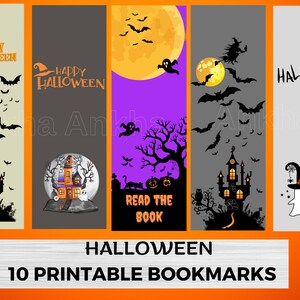 Halloween Printable Bookmarks, Digital Bookmarks, Helloween Bookmarks ...