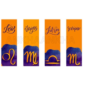 Horoscope Printable Bookmarks, Horoscope, Digital Bookmarks, Horoscope ...