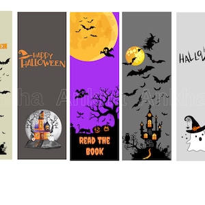 Halloween Printable Bookmarks, Digital Bookmarks, Helloween Bookmarks ...
