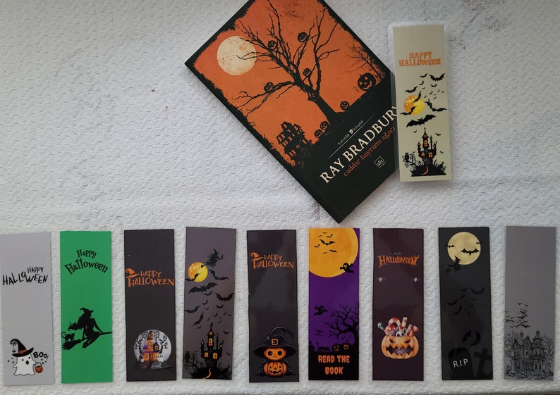 Halloween Printable Bookmarks, Digital Bookmarks, Helloween Bookmarks ...