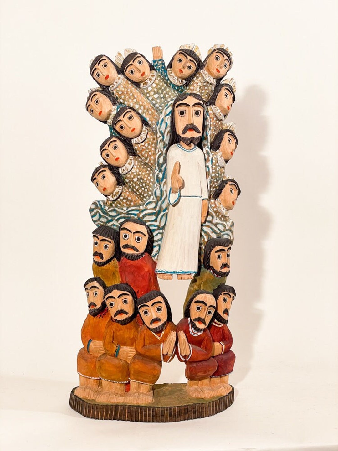 Jesus With People and Angels - Polish Folk Art Carving by Antoni ...