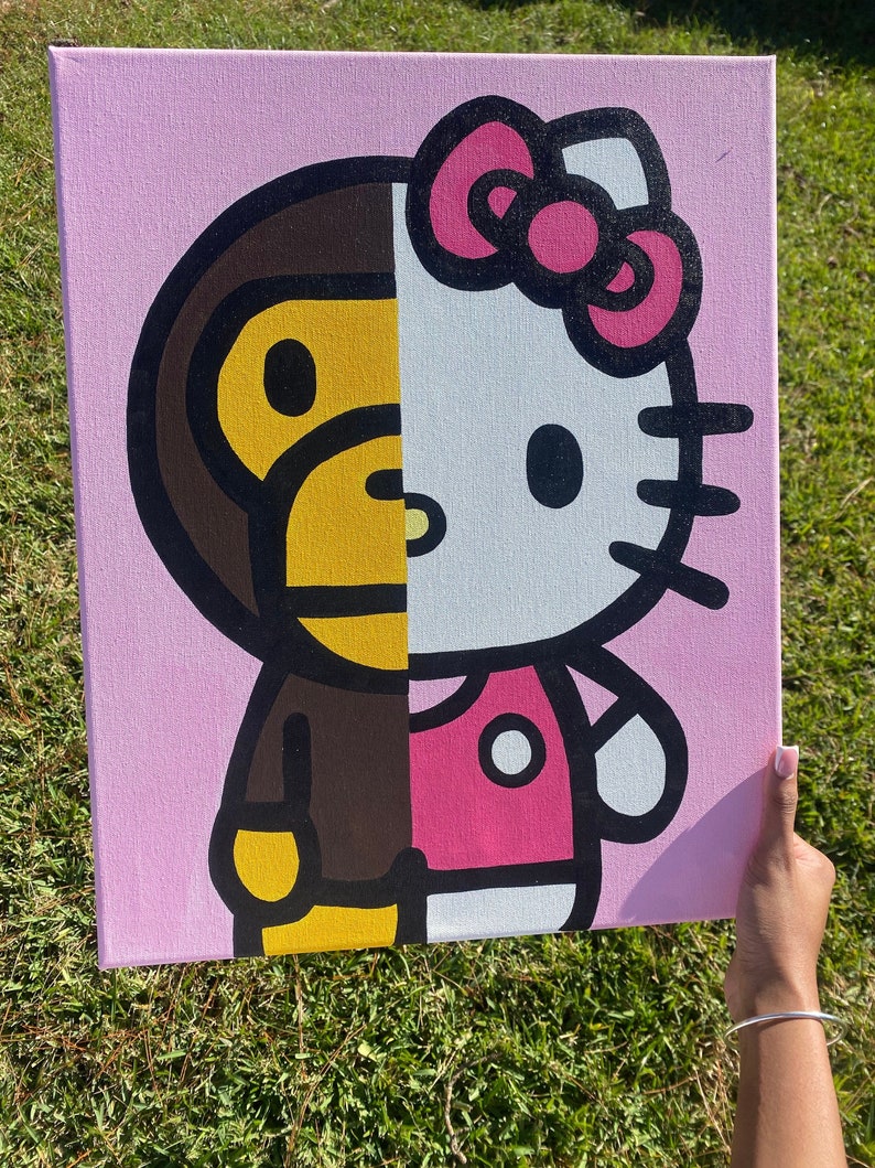Baby Milo X Hello Kitty Painting - Etsy