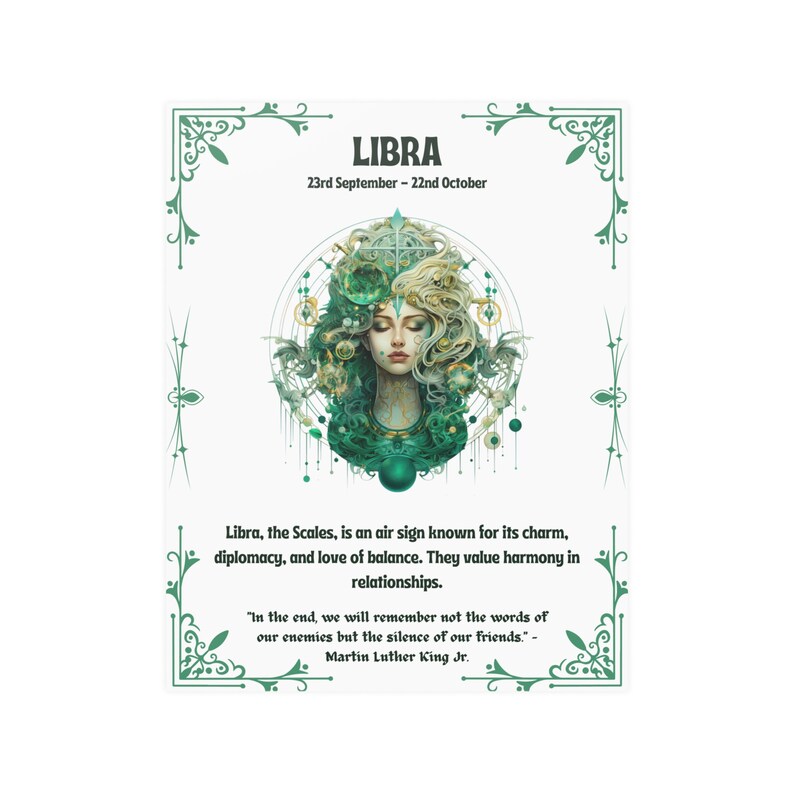 Libra Zodiac Sign Poster: Celestial Wall Art for Modern Interiors Ideal ...