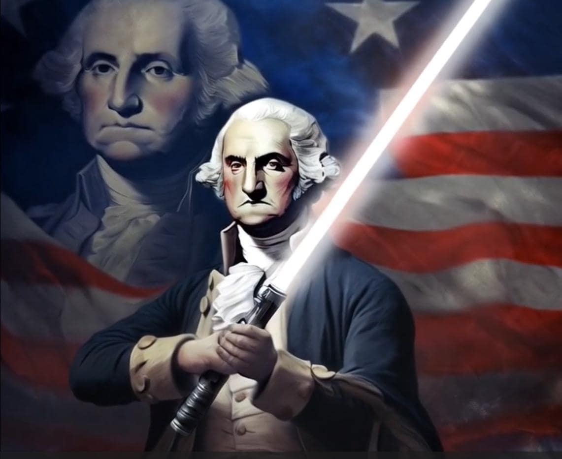 George Washington With Lightsaber: 4K UHD, Motion Background, Animated ...