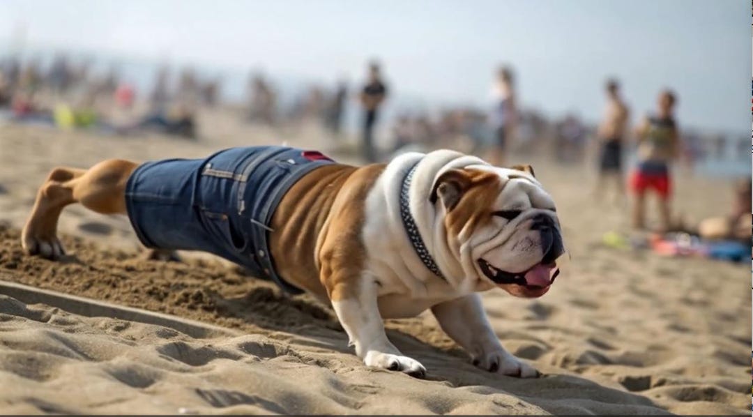 Bulldog Push-up Animation: 4K UHD, Motion Background, Animated ...