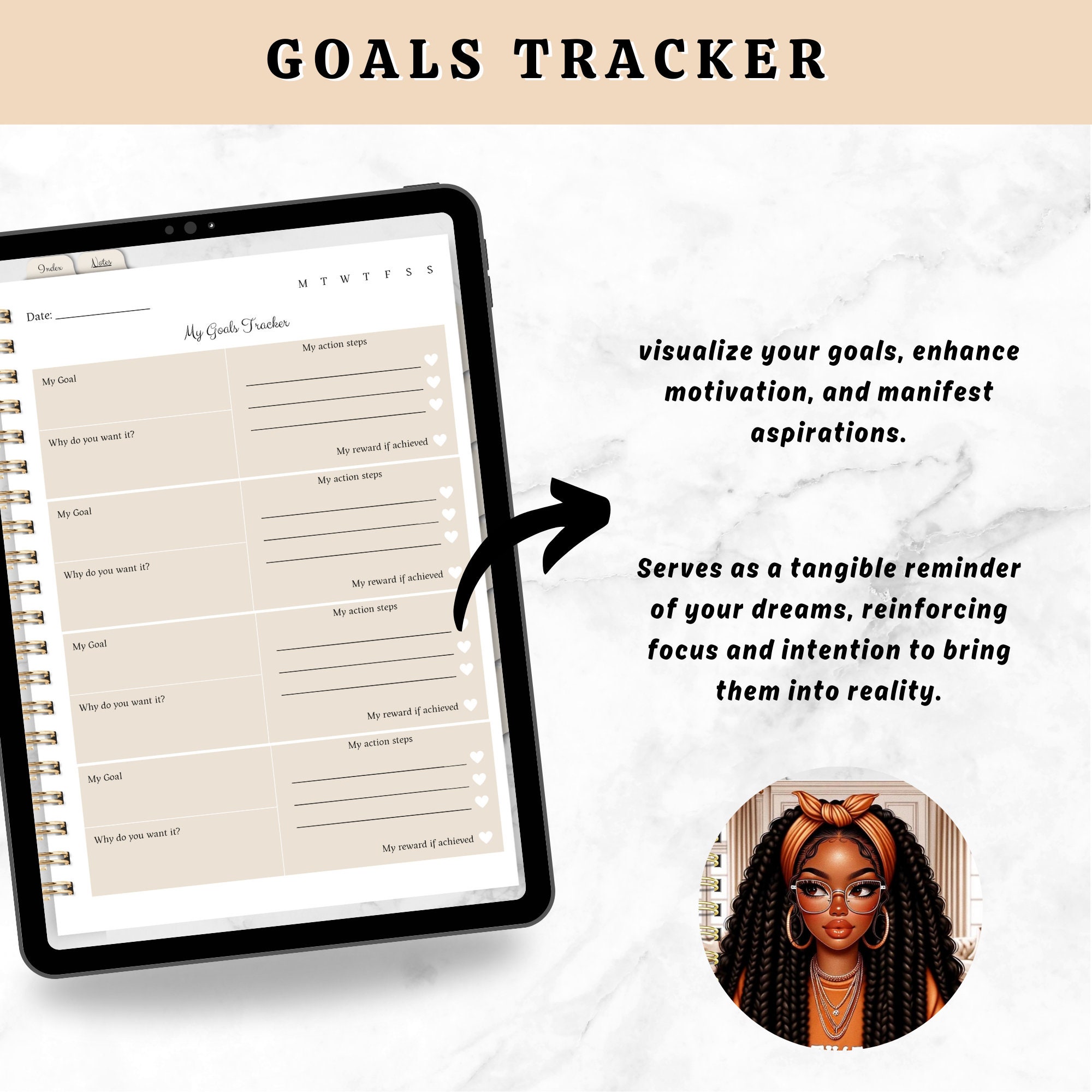 Black Girl Magic Digital Planner: Canva Template, PLR Resell Rights ...