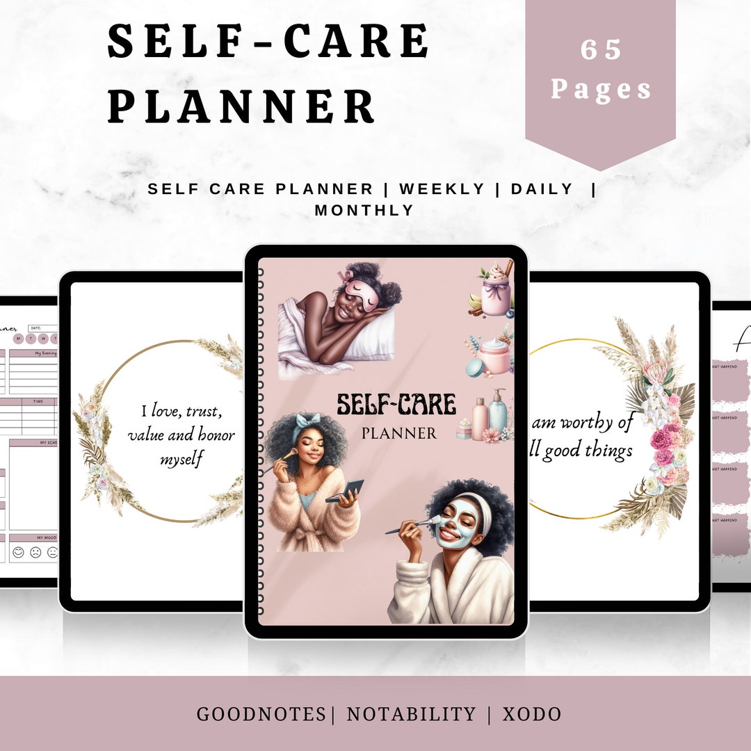 Self-care Digital Planner: Habit Tracker, Positive Affirmations ...